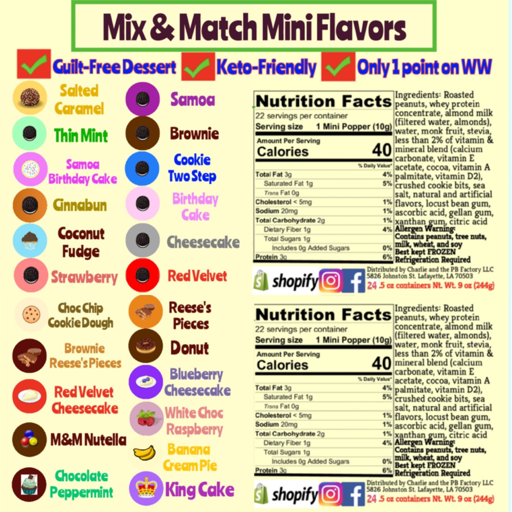 *Mini* Popper Mix and Match Pack (48/72/96 Minis) – The Peanut Butter ...