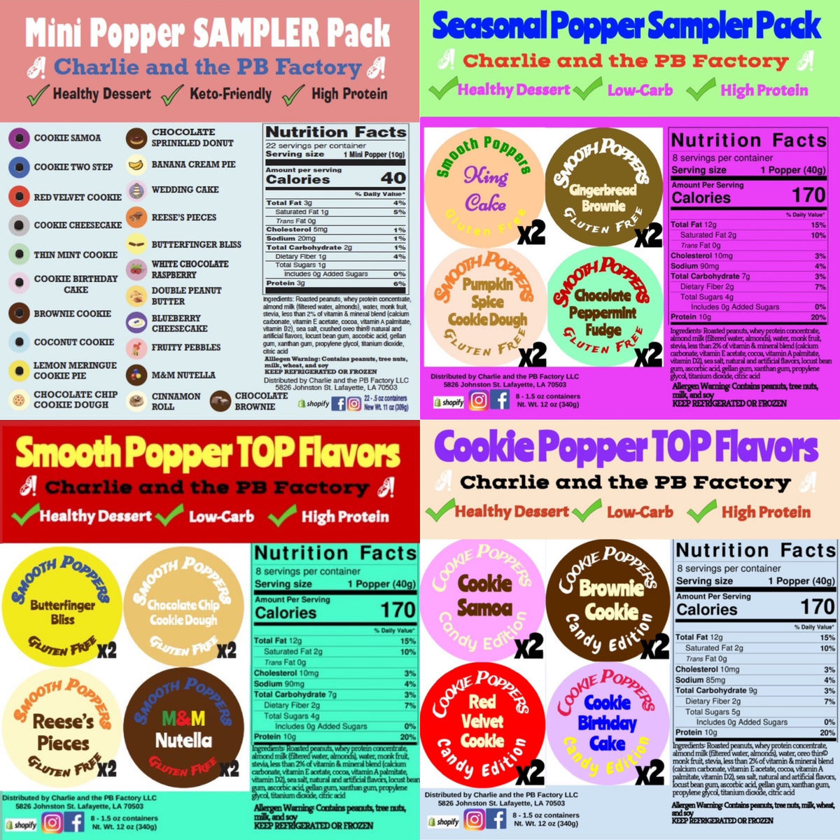 *VALUE* Sampler Bundle (4 Packs) – The Peanut Butter Factory