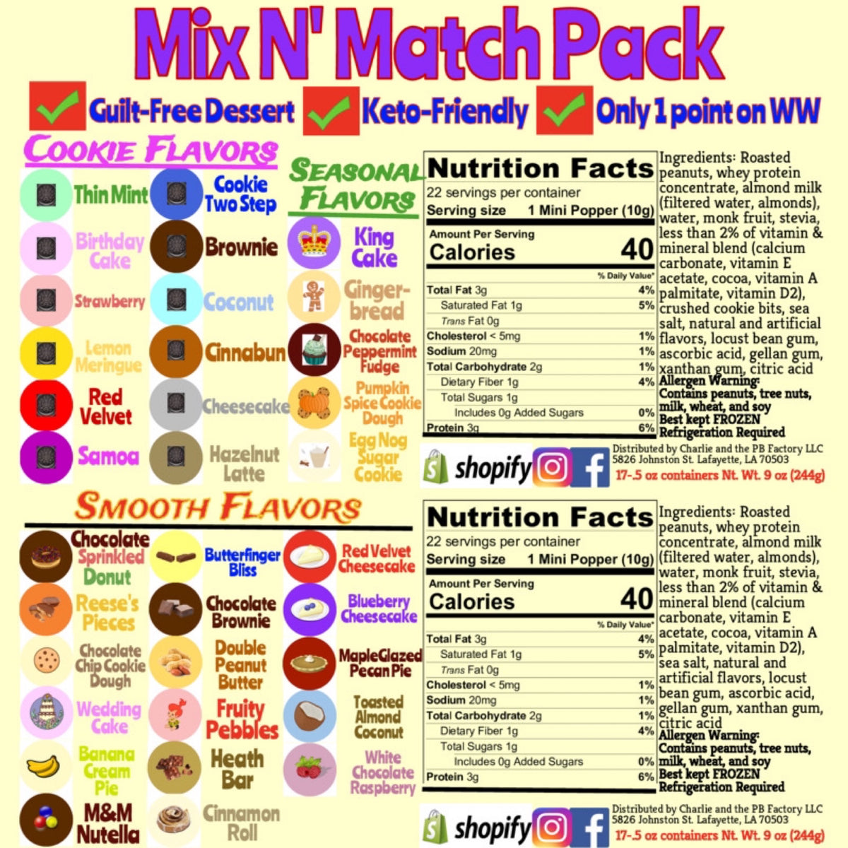 *Mini* Popper Mix and Match Pack (66/88 Minis) – The Peanut Butter Factory